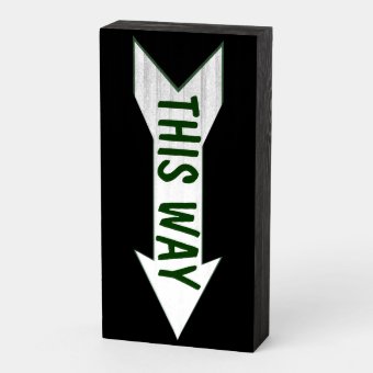 Right "This Way" Arrow Wood Box Sign | Zazzle