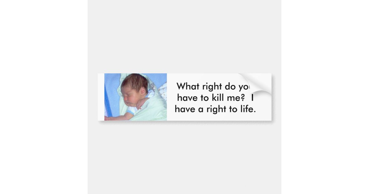 Right to life bumper sticker | Zazzle