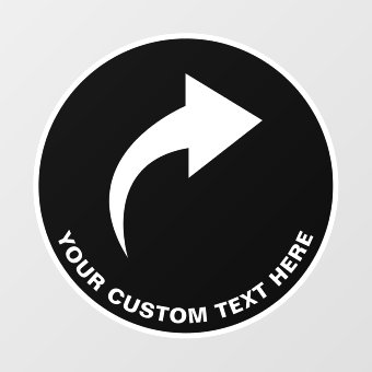 Right Turn Directional Arrow Black Floor Decals | Zazzle