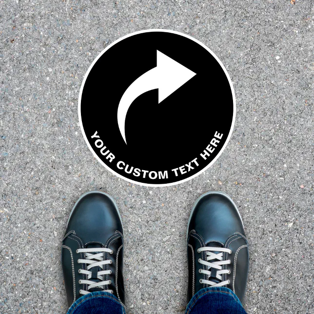 Right Turn Directional Arrow Black Floor Decals | Zazzle