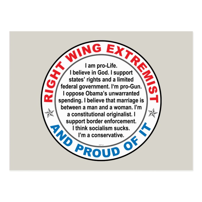 Right Wing Extremist Postcard | Zazzle.com