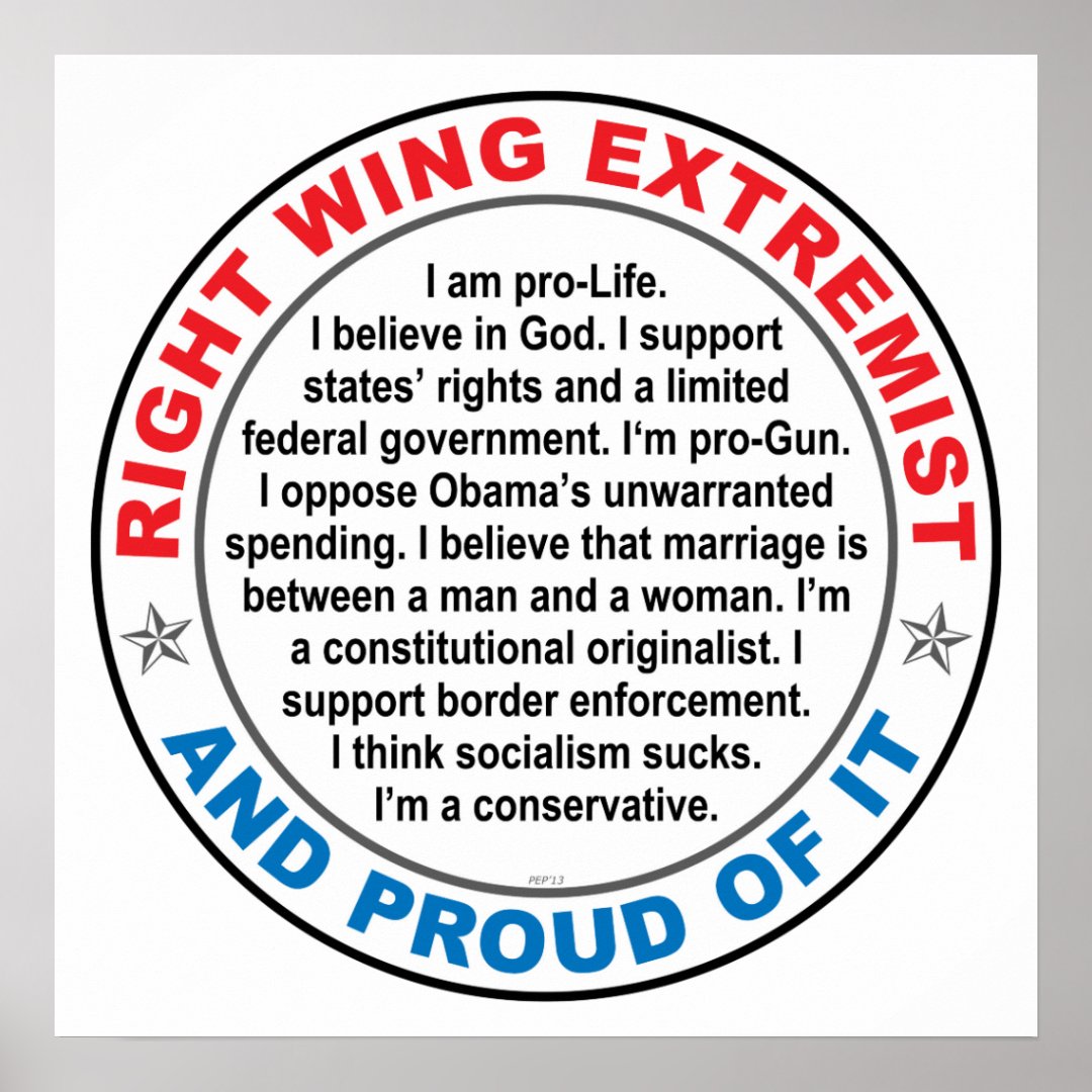 Right Wing Extremist Poster | Zazzle