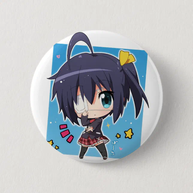 Rikka Takanashi chibi (Chuunibyou_Anime) Pinback Button | Zazzle