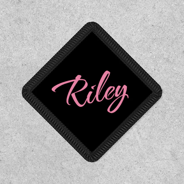 Riley Decorative Name in Pink Patch | Zazzle