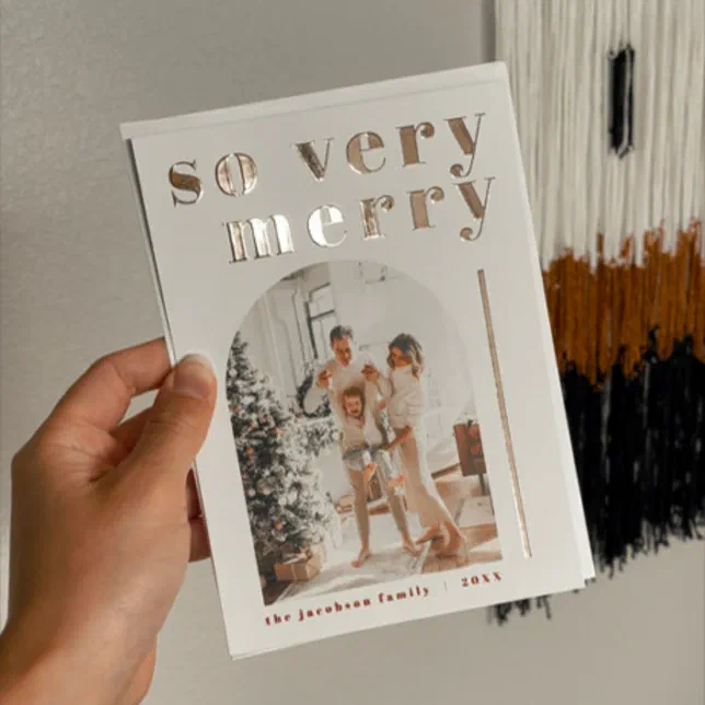 RILEY Festive So Very Merry Arch Christmas Card | Zazzle