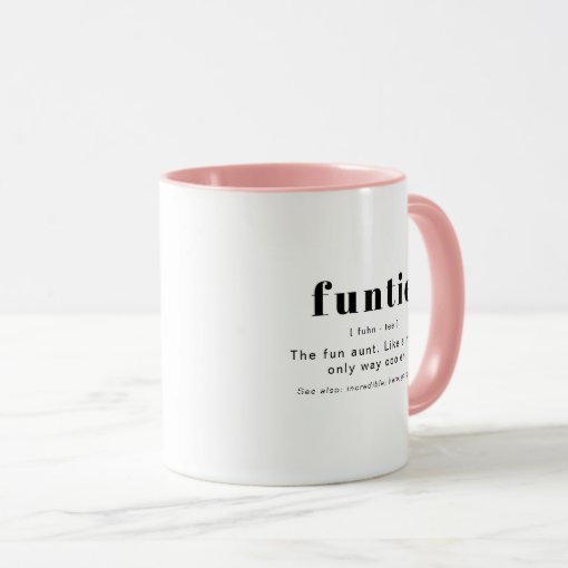RILEY Modern Cute Funtie Definition Aunt Auntie Mug | Zazzle