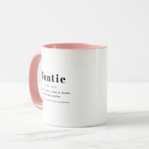 RILEY Modern Cute Funtie Definition Photo Auntie Mug | Zazzle