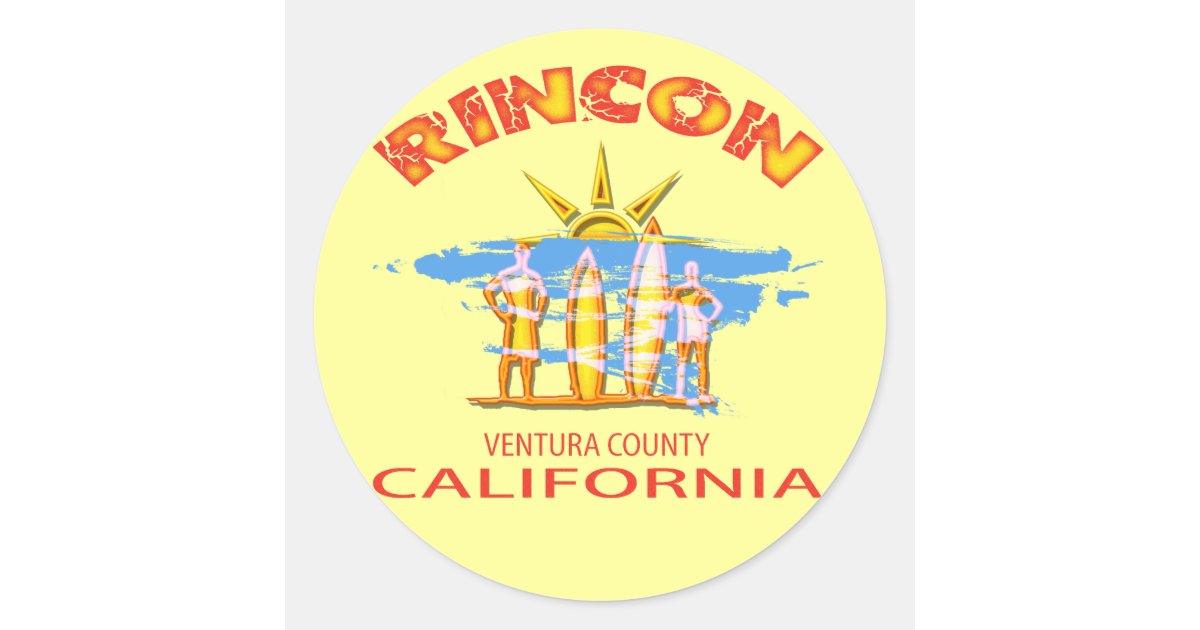 RINCON BEACH CLASSIC ROUND STICKER | Zazzle