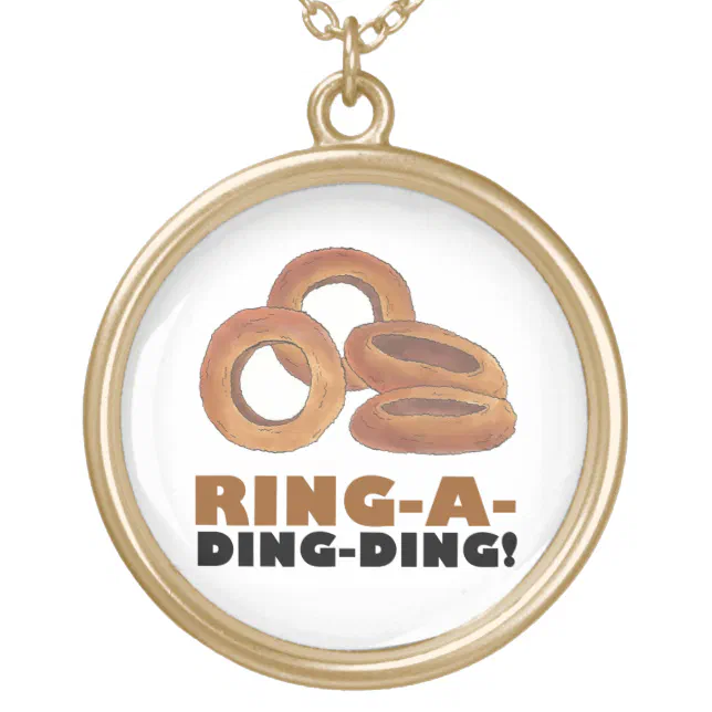 Ring-a-Ding-Ding Bride Engagement Bachelorette Gold Plated Necklace ...