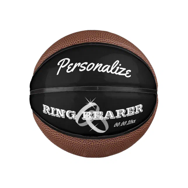 Ring bearer proposal gift custom request mini basketball | Zazzle