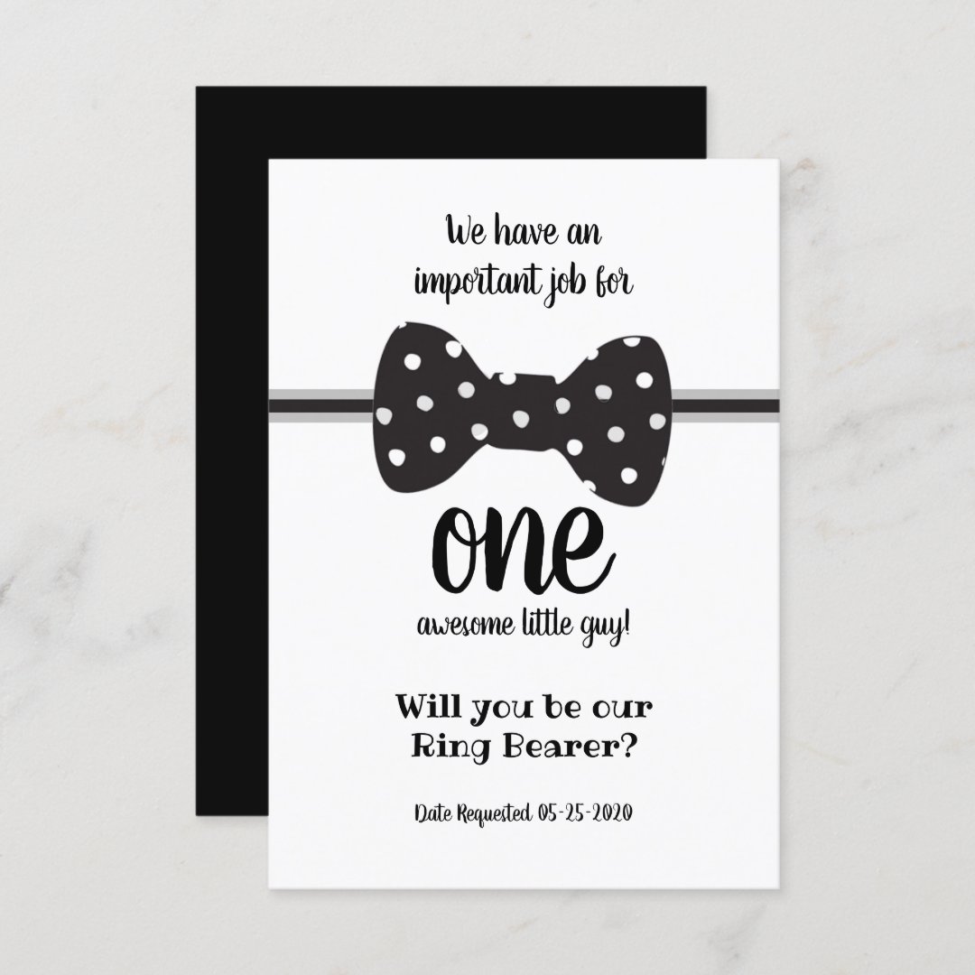 Ring Bearer Request Bow Tie Invitation | Zazzle
