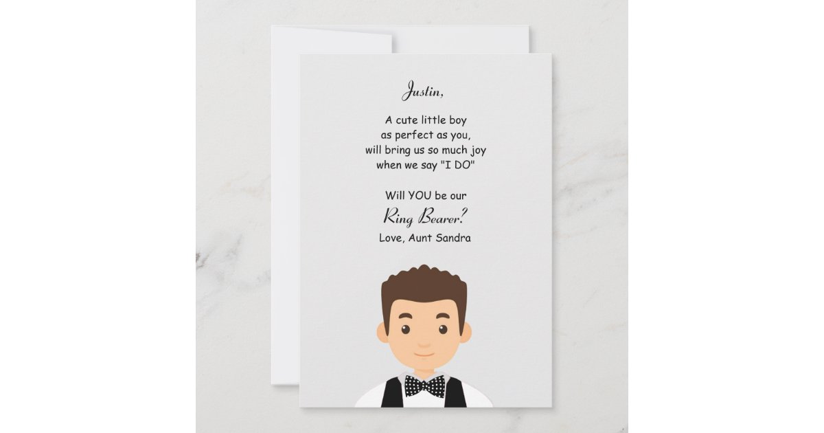 Ring Bearer Request Card | Zazzle