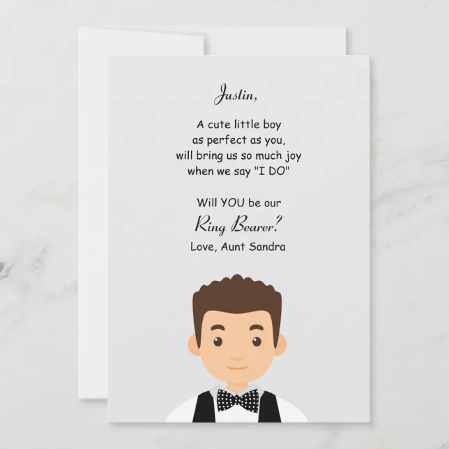 Ring Bearer Request Card | Zazzle