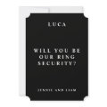 Stylish Wedding Ring Security Proposal Card | Zazzle