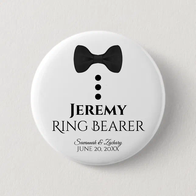 Ring Bearer Wedding Button Name Tag | Zazzle