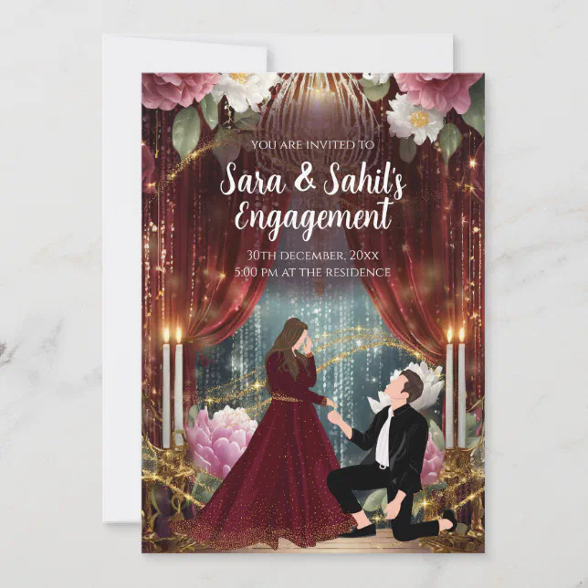 Ring Ceremony invite Indian Engagement invite | Zazzle