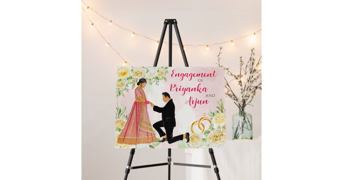 Ring Ceremony Welcome Signs & Roka Ceremony sign | Zazzle