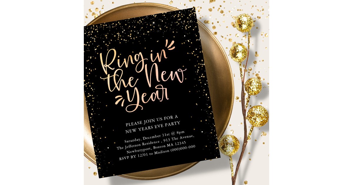 Ring In The New Year Budget Invitation | Zazzle