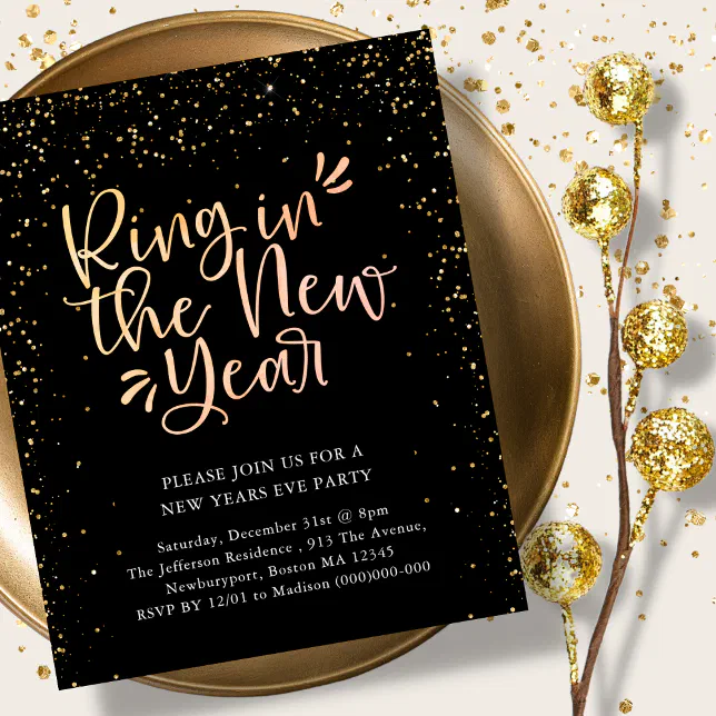 Ring In The New Year Budget Invitation | Zazzle