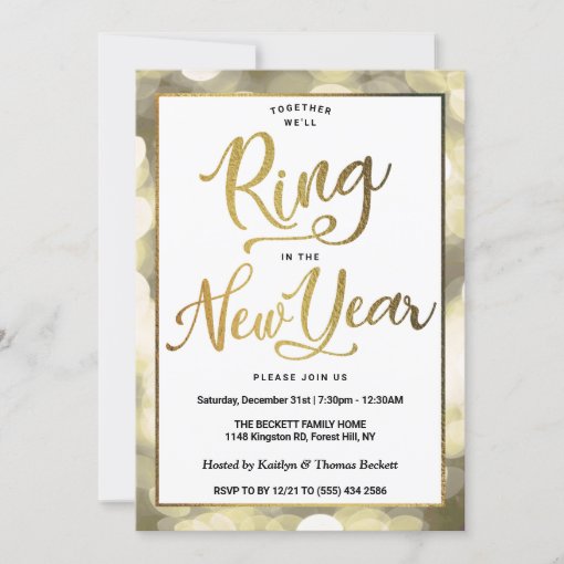 Ring In The New Year | New Years Eve Party Invitation | Zazzle
