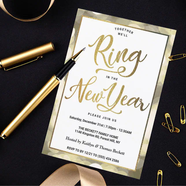 Ring In The New Year | New Years Eve Party Invitation | Zazzle