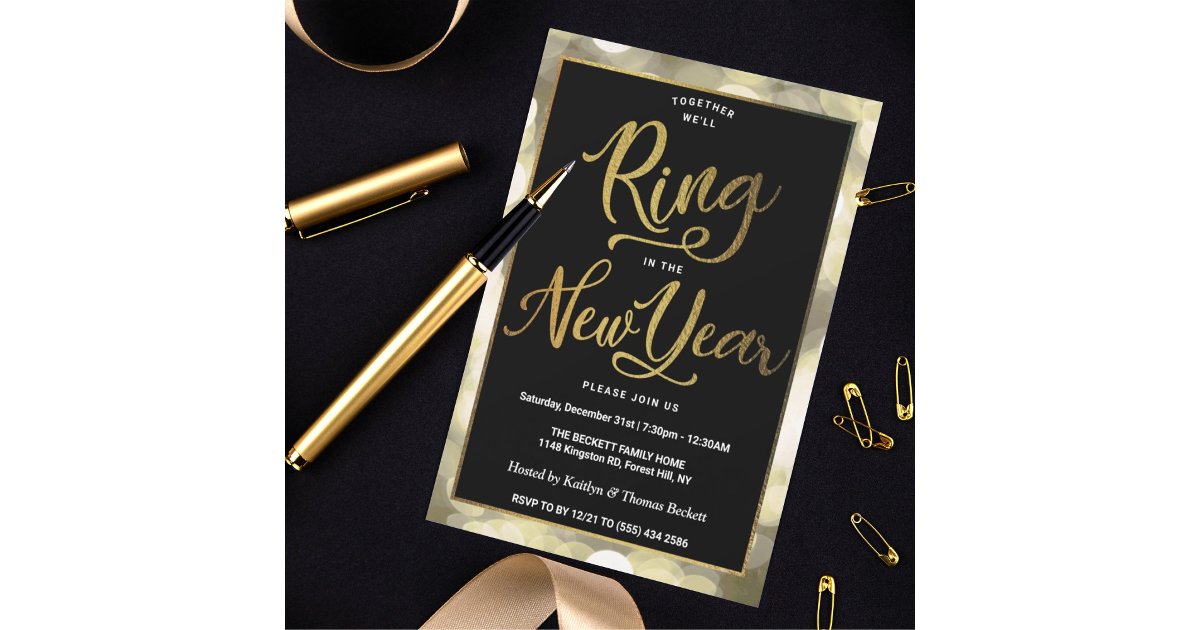 Ring In The New Year | New Years Eve Party Invitation | Zazzle
