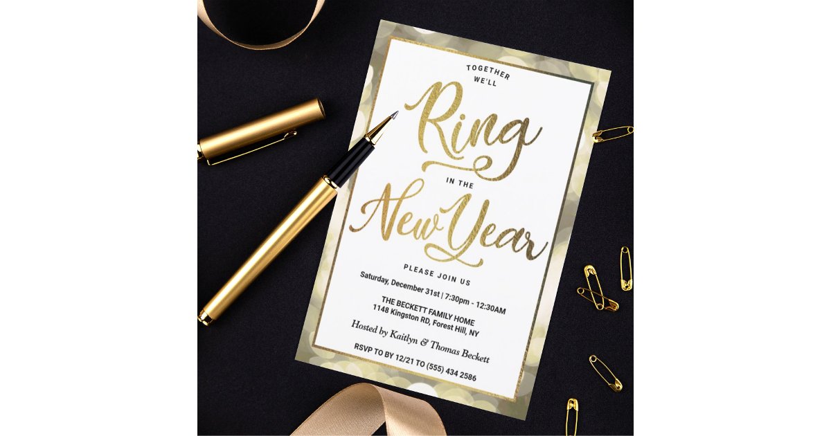 Ring In The New Year | New Years Eve Party Invitation | Zazzle