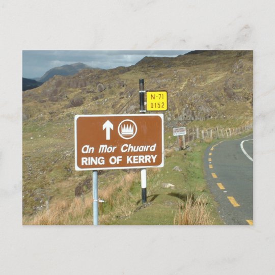 Ring of Kerry sign, Ireland Postcard | Zazzle.com