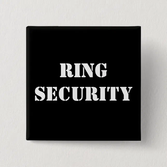 RING SECURITY square button | Zazzle
