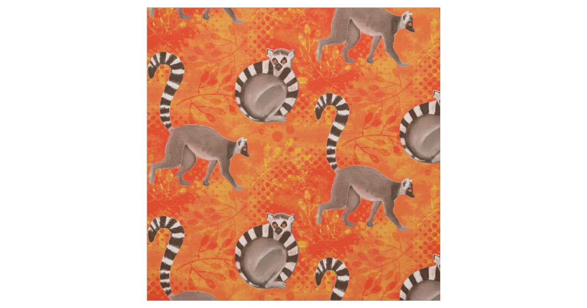 Ring-Tailed Lemur of Madagascar Fabric | Zazzle