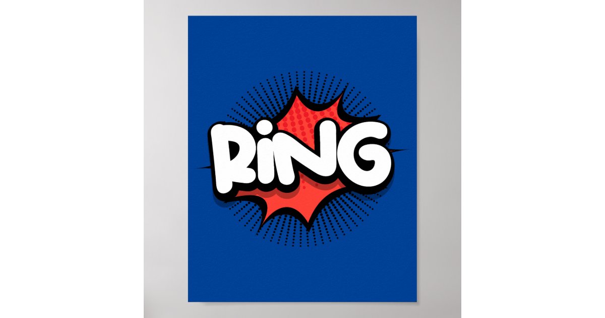 Ring! Vibrant Pop Art Sound Effect Poster | Zazzle