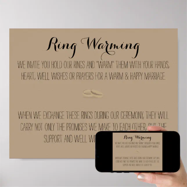 Ring Warming Sign | Zazzle