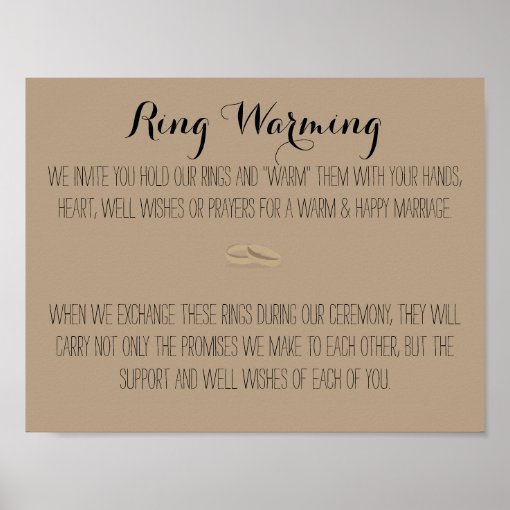 Ring Warming Sign | Zazzle