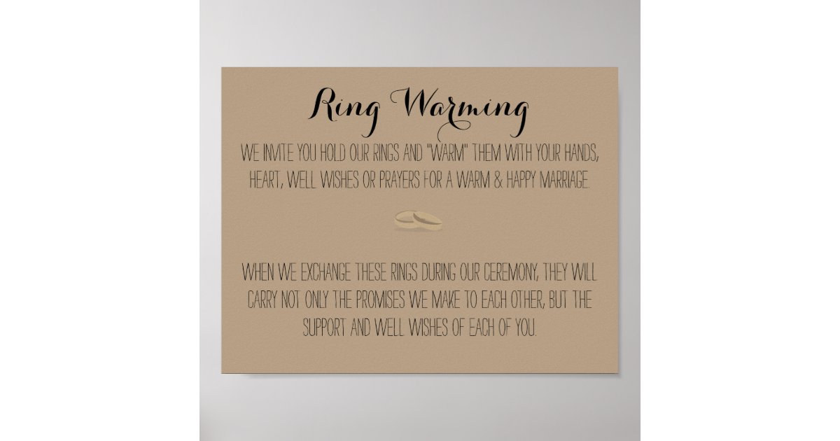 Ring Warming Sign | Zazzle