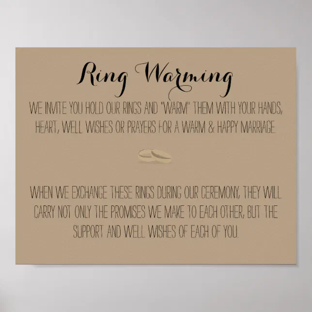 Ring Warming Sign | Zazzle