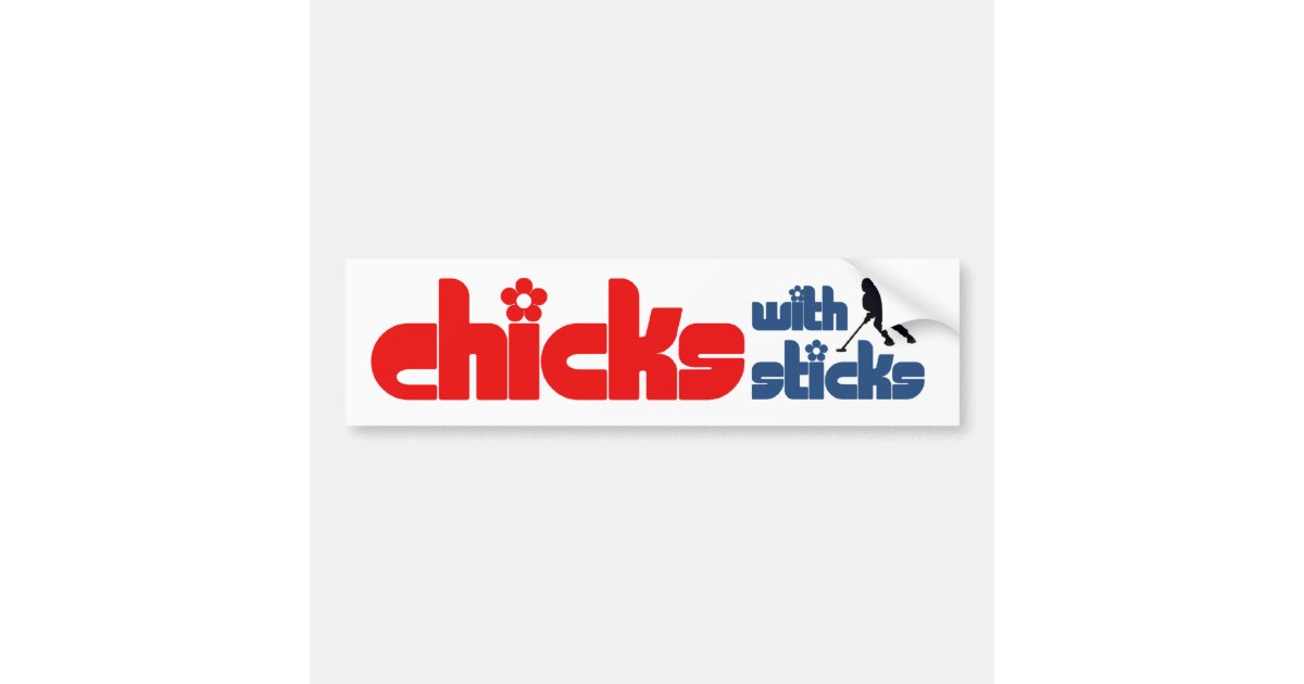 Ringette "Chicks With Sticks" Bumper Stickers | Zazzle