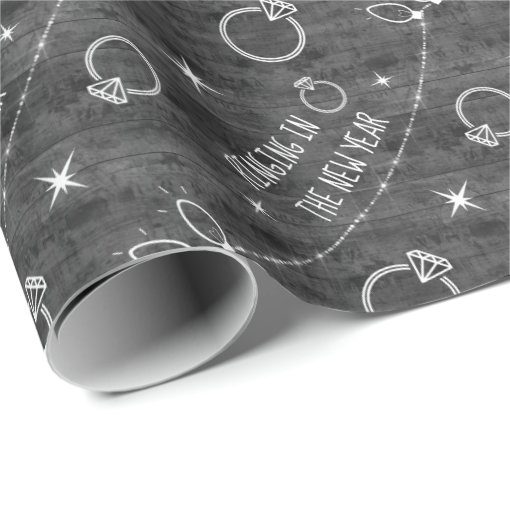 Ringing in the New Year Lights Pattern Engagement Wrapping Paper | Zazzle