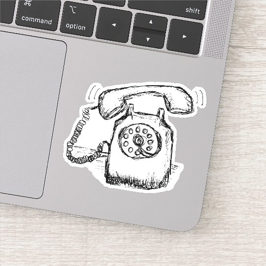 Ringing Telephone Sketch Sticker | Zazzle.com