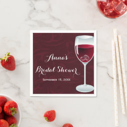Rings in Wine Glass Bridal Wedding Paper Napkins | Zazzle
