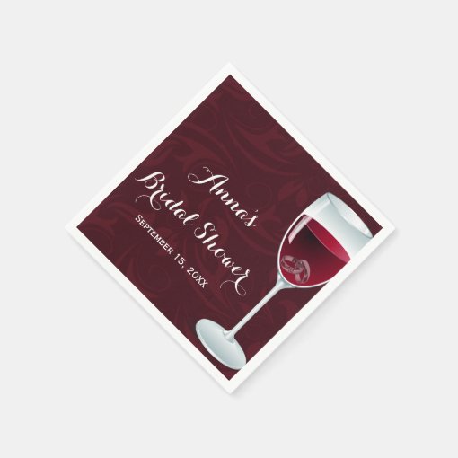 Rings in Wine Glass Bridal Wedding Paper Napkins | Zazzle