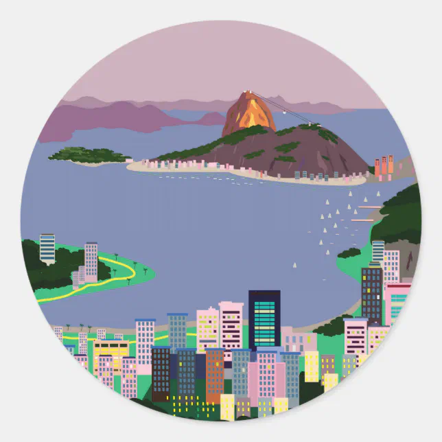 Rio de Janeiro -BRAZIL Classic Round Sticker | Zazzle