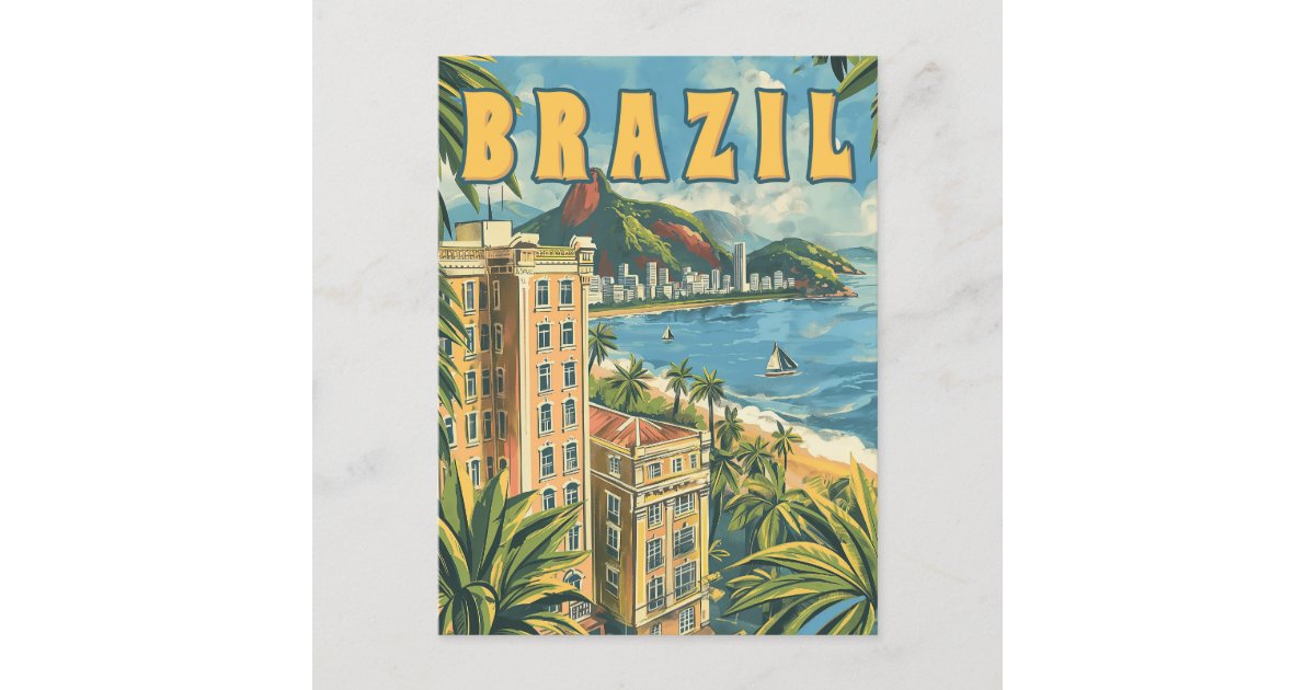 Rio de Janeiro, Brazil Vintage Travel Postcard | Zazzle