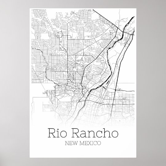 Rio Rancho Map - New Mexico - City Map Poster | Zazzle.com
