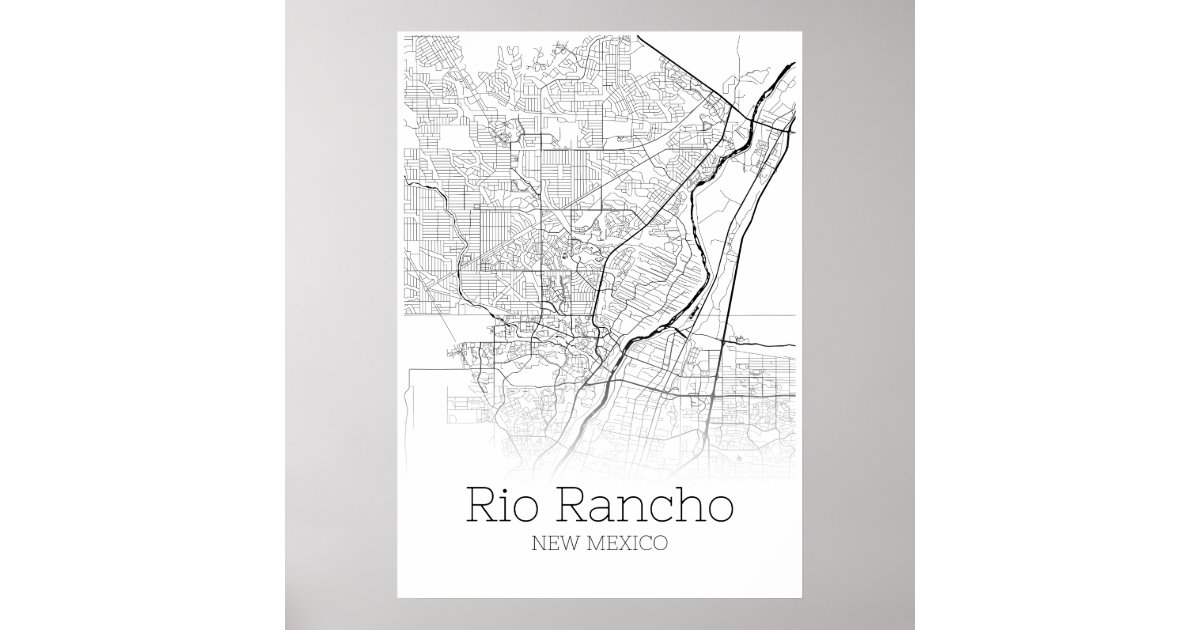Rio Rancho Map - New Mexico - City Map Poster | Zazzle