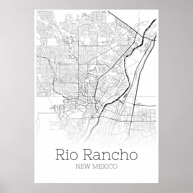Rio Rancho Map - New Mexico - City Map Poster | Zazzle
