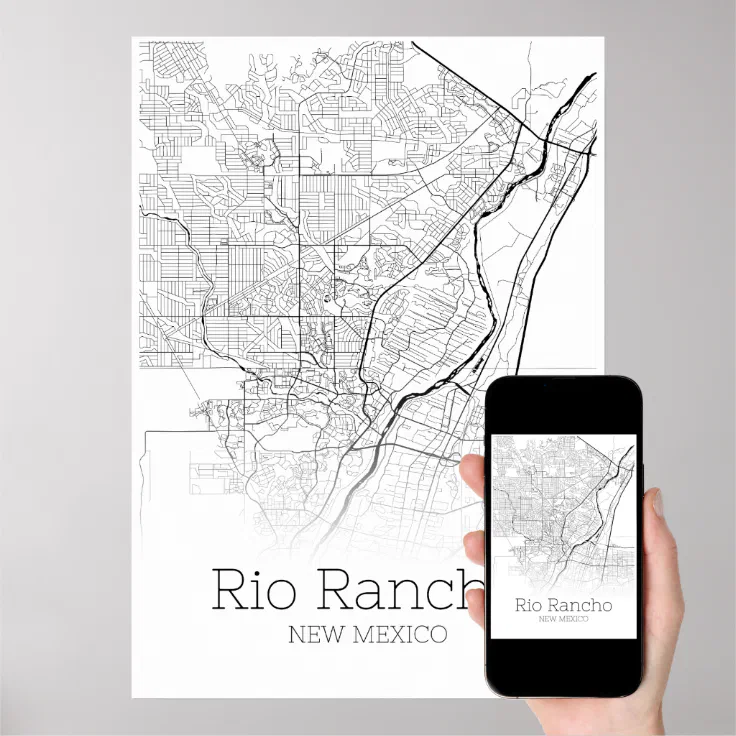 Rio Rancho Map - New Mexico - City Map Poster | Zazzle