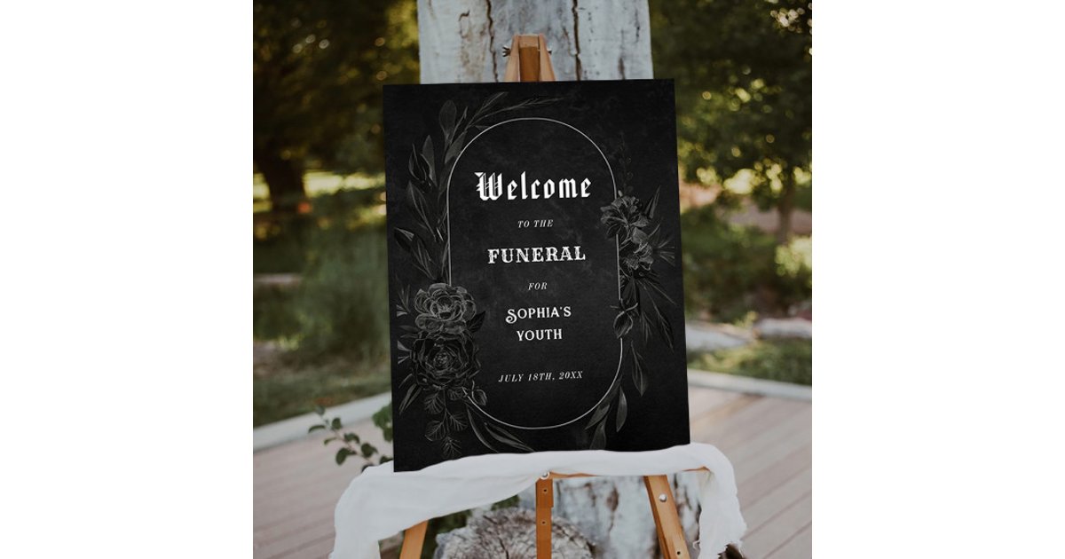 RIP 20s 30th Birthday Party Funeral Welcome Sign | Zazzle
