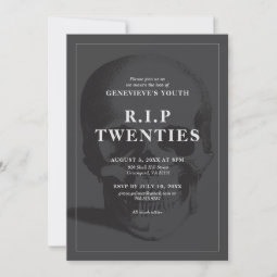 RIP 20's RIP Twenties RIP Youth Death Party Invitation | Zazzle