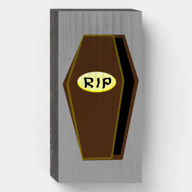 RIP Halloween Coffin of Doom Wooden Box Sign | Zazzle