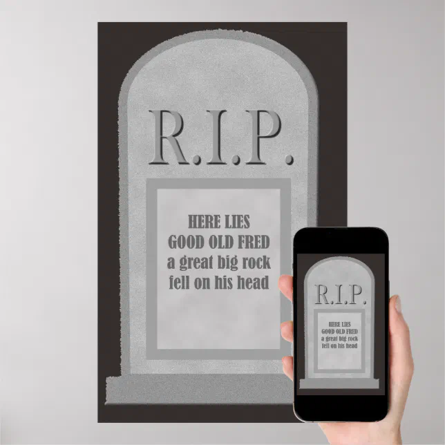 RIP Halloween Here Lies Fred Tombstone Poster | Zazzle